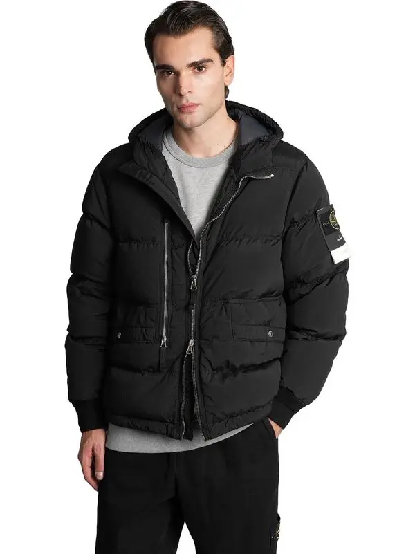 Stone Island Padded Zip-up Puffer - Black