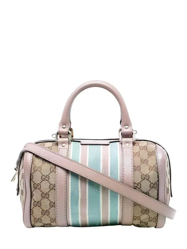 Gucci Gg Canvas Web Joy Boston Satchel - Brown