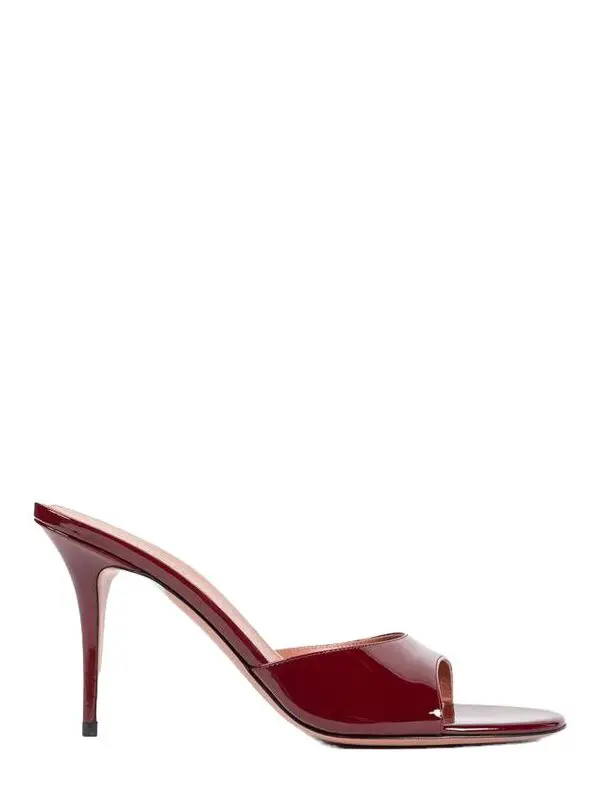 Amina Muaddi Elodie Patent Leather Slides - Red