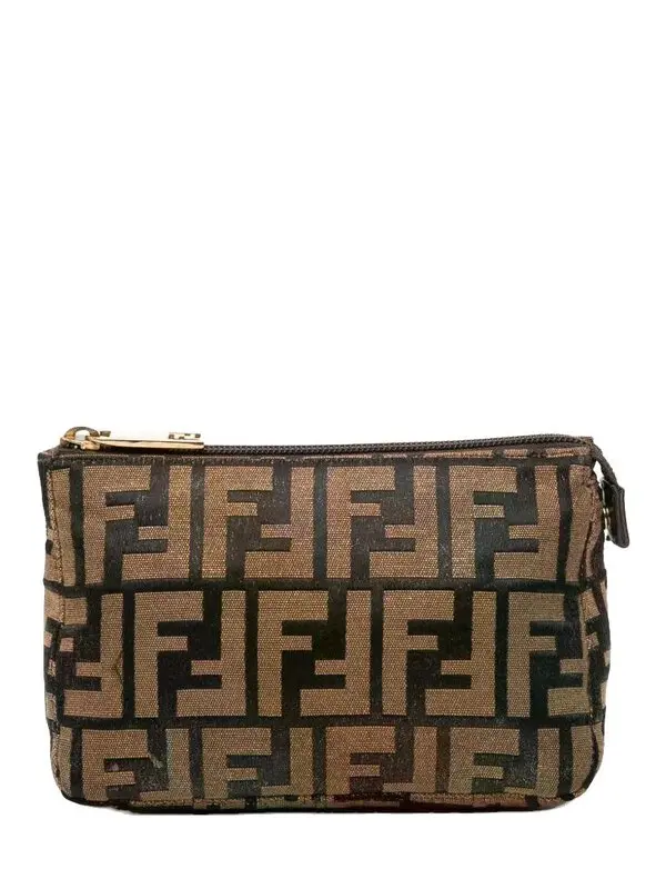 Fendi Zucca Canvas Clutch Pouch - Brown