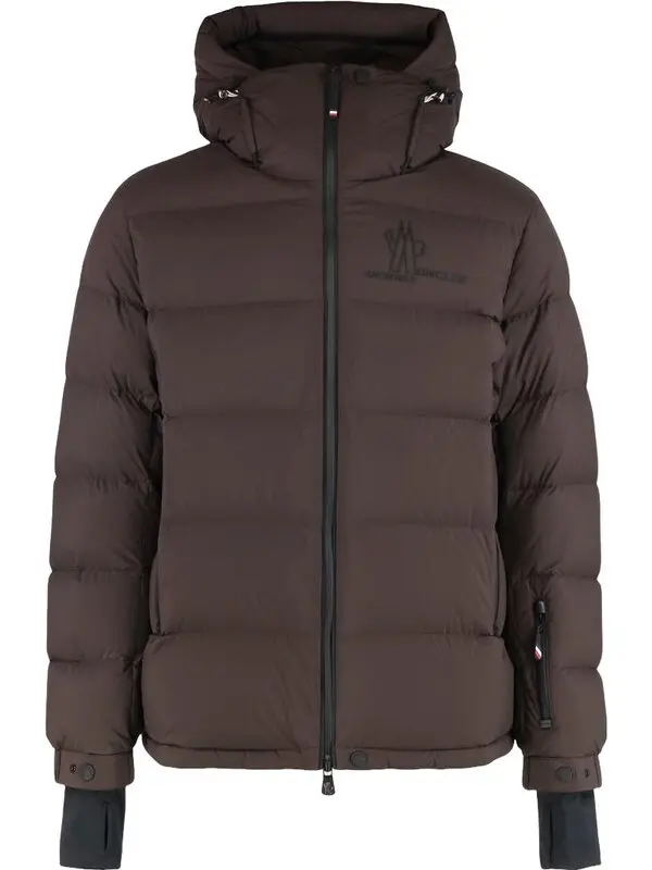 Moncler Ski Jacket With Hood - Brown