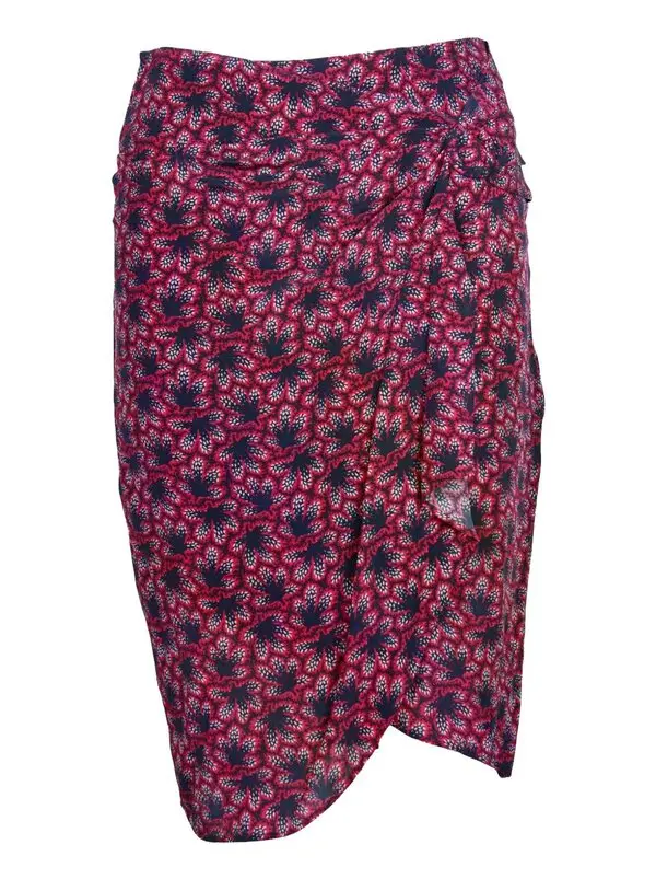 ISABEL MARANT VINTAGE Floral-print Wrap Skirt - Pink