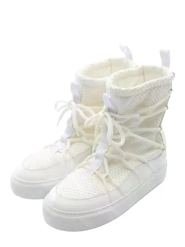 Dior 2010s 35mm Lace-up Boots - White