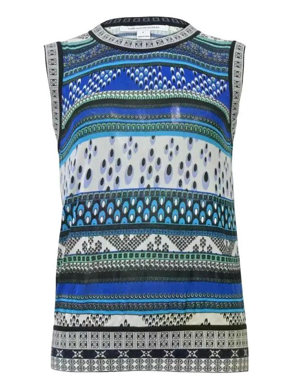 Diane Von Furstenberg Knitted Sleeveless Vest - Blue