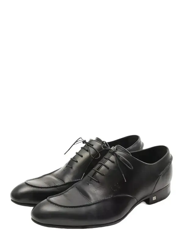 LOUIS VUITTON 2000s 25mm Logo Oxford Shoes - Black