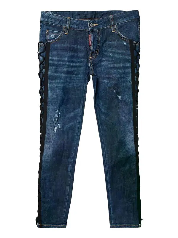 Dsquared2 Lace-detail Jeans - Blue