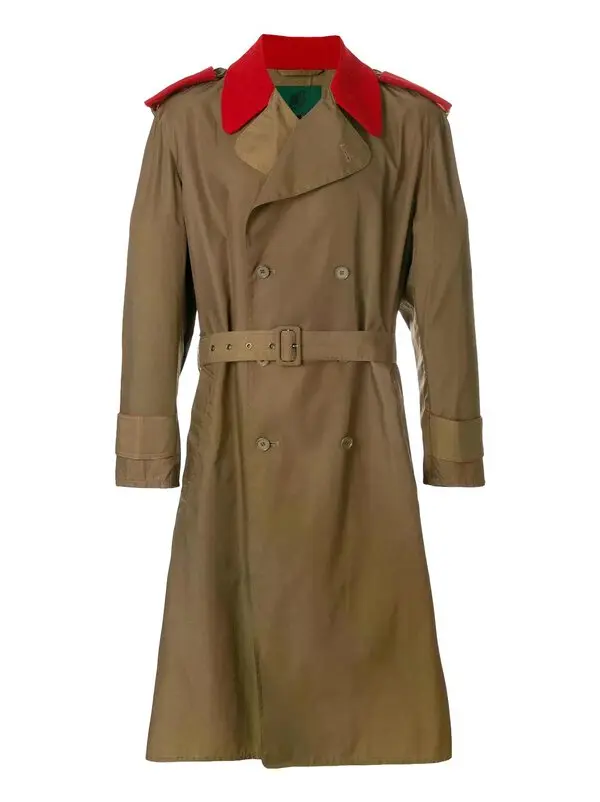 Jean Paul Gaultier Contrast Details Trench Coat - Green
