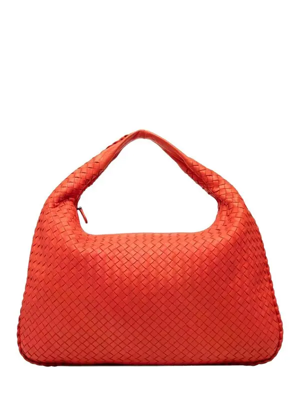 Bottega Veneta 2012-2025 Medium Nappa Intrecciato Veneta Hobo Bag - Orange