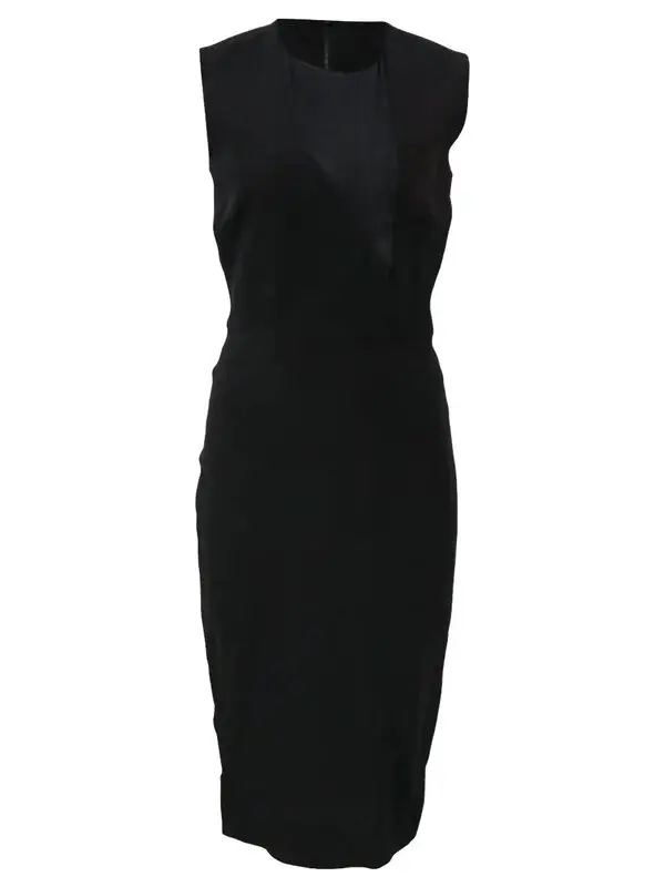 Victoria Beckham Sleeveless Mesh Midi Dress - Black