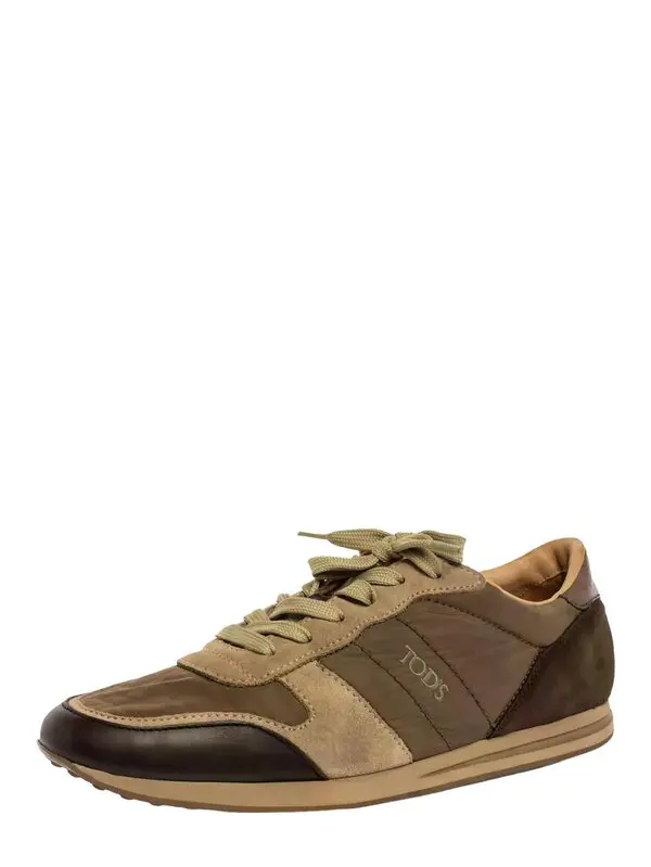 TOD'S Quilted-panel Sneakers - Brown