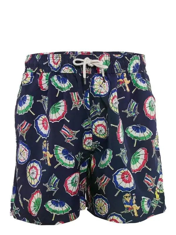 Polo Ralph Lauren Graphic-print Swim Shorts - Blue