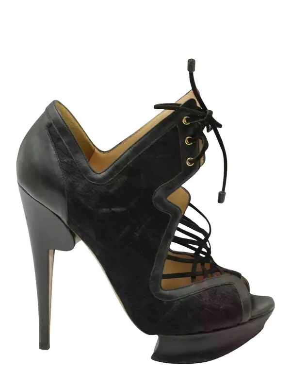 NICHOLAS KIRKWOOD 130mm Pony-hair Caged Sandals - Black