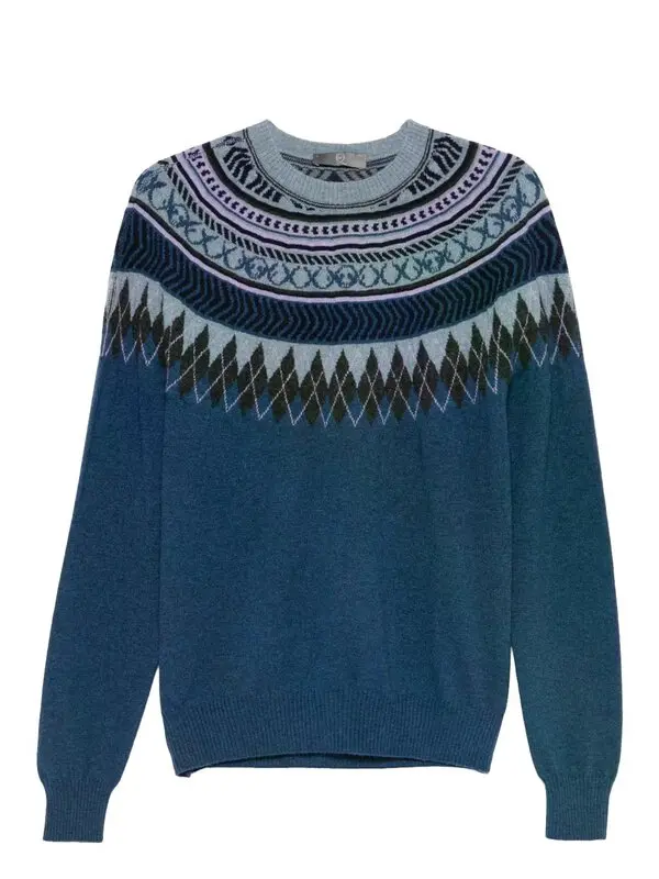 Alexander McQueen Intarsia-pattern Sweater - Blue