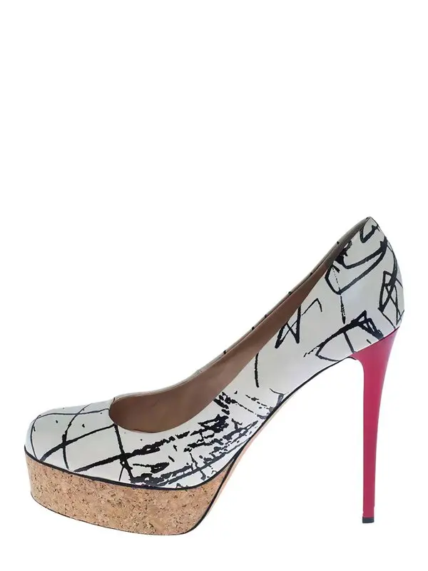 GIUSEPPE ZANOTTI 120mm Abstract-pattern Print Heeled Pumps - White