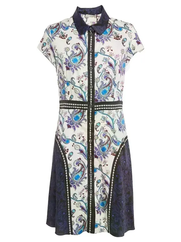 MARY KATRANTZOU Paisley-print Buttoned Shirt Dress - White