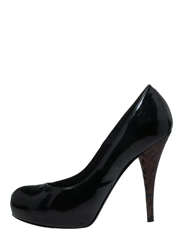 Fendi 115mm Patent Leather Ff Logo Pumps - Black