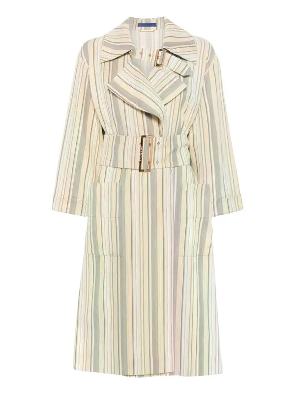 Givenchy 2010s Striped Mid-length Coat - Yellow