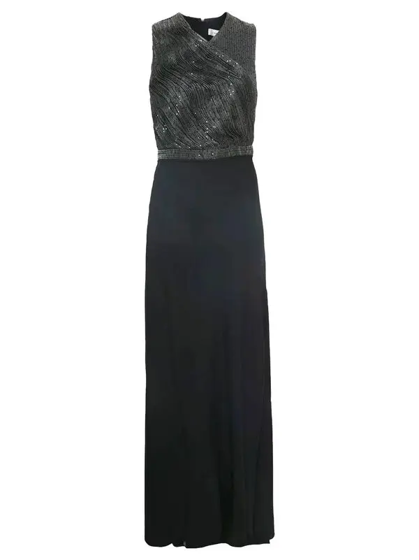 Carven Sequin-embellished Pleated Maxi Dress - Black