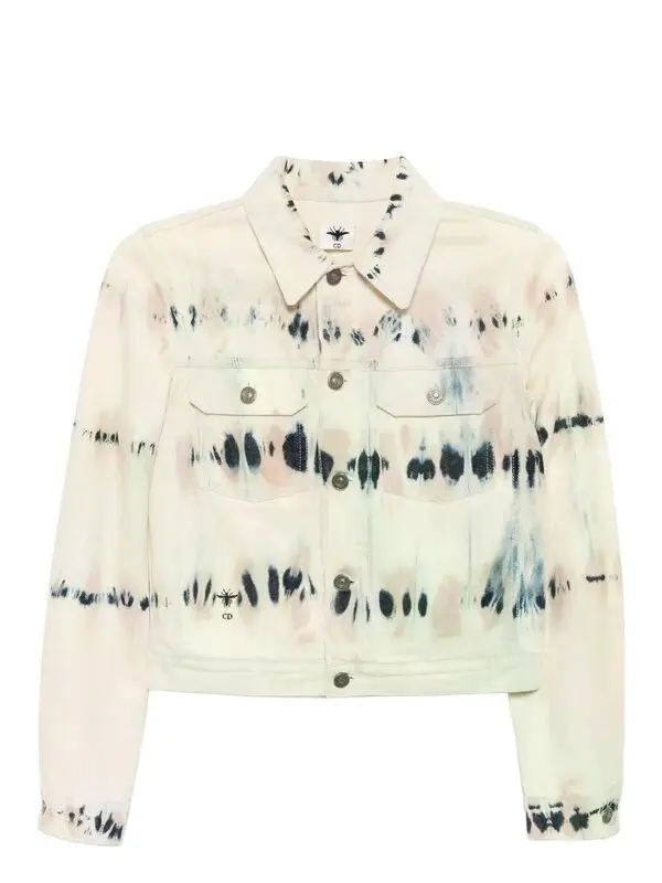 Dior Tie-dye Printed Denim Jacket - White