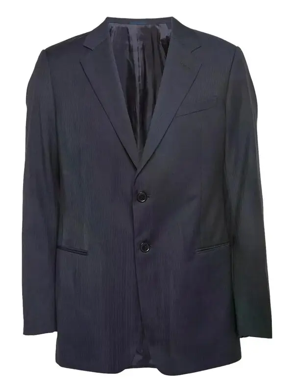 ARMANI Wool Single-breasted Blazer - Blue