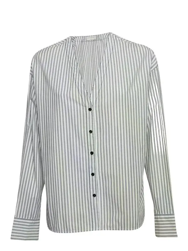 Sandro Striped V-neck Shirt - White
