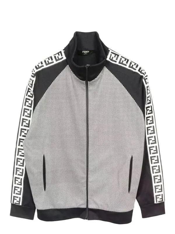 Fendi 2010s Ff-detail Houndstooth Jacket - Black