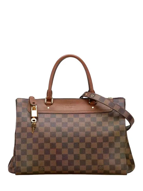 LOUIS VUITTON 2004 Damier Ebene Greenwich Pm Satchel - Brown