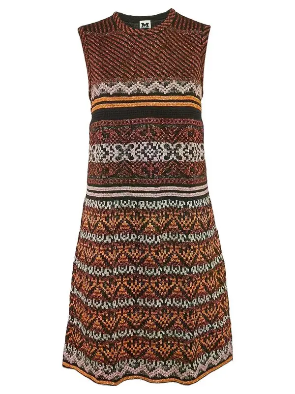 Missoni Geometric-print Crew-neck Mini Dress - Brown
