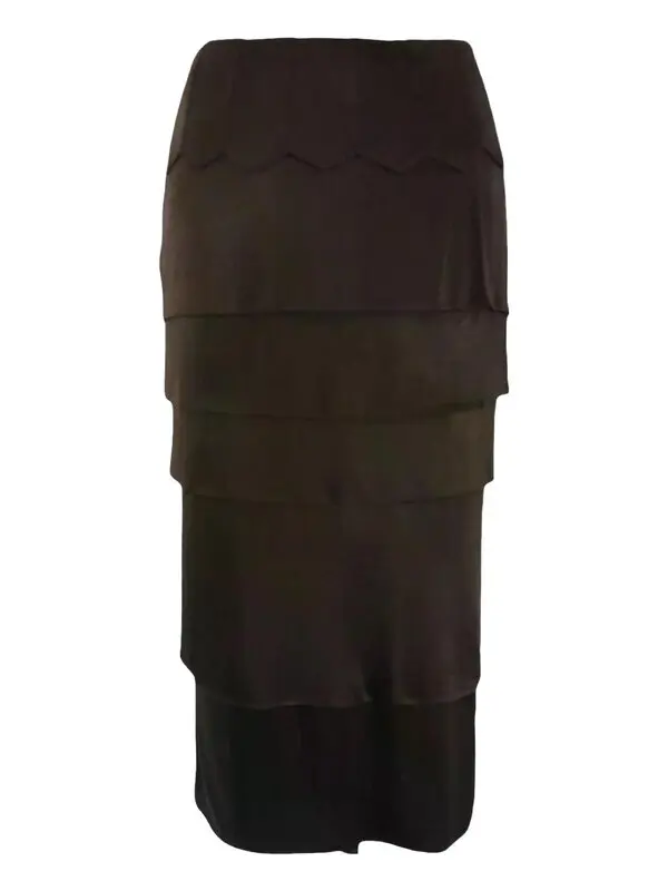 Saint Laurent Tiered Skirt - Brown