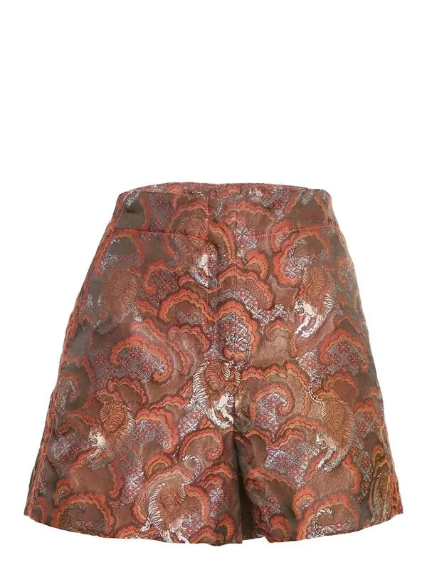 Sandro Tiger Paisley Shorts - Brown
