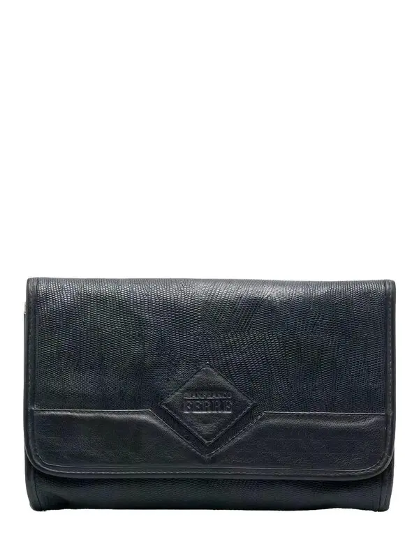 Gianfranco Ferre Debossed-logo Clutch Bag - Blue