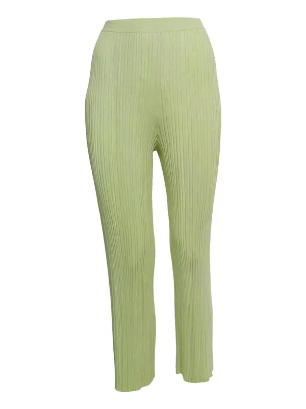 DION LEE Ribbed Knit Trousers - Green