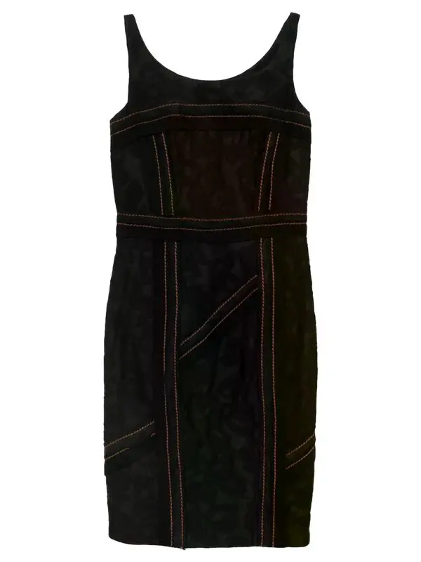 Prada Embroidered Midi Dress - Black