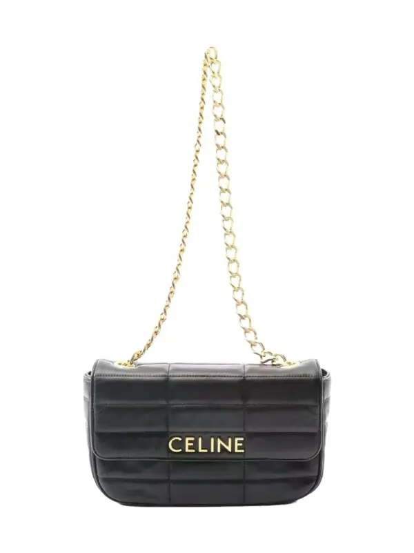 Celine 2010 Quilted Chain Shoulder Bag - Black