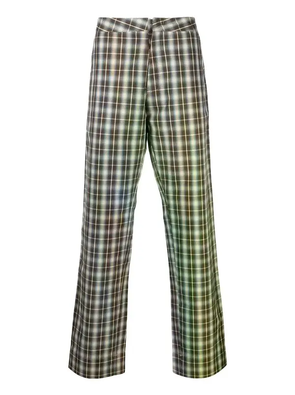 WALTER VAN BEIRENDONCK Check-print Trousers - Brown