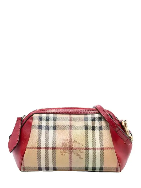 Burberry 2000-2017 Mini Haymarket Check Crossbody Bag - Brown