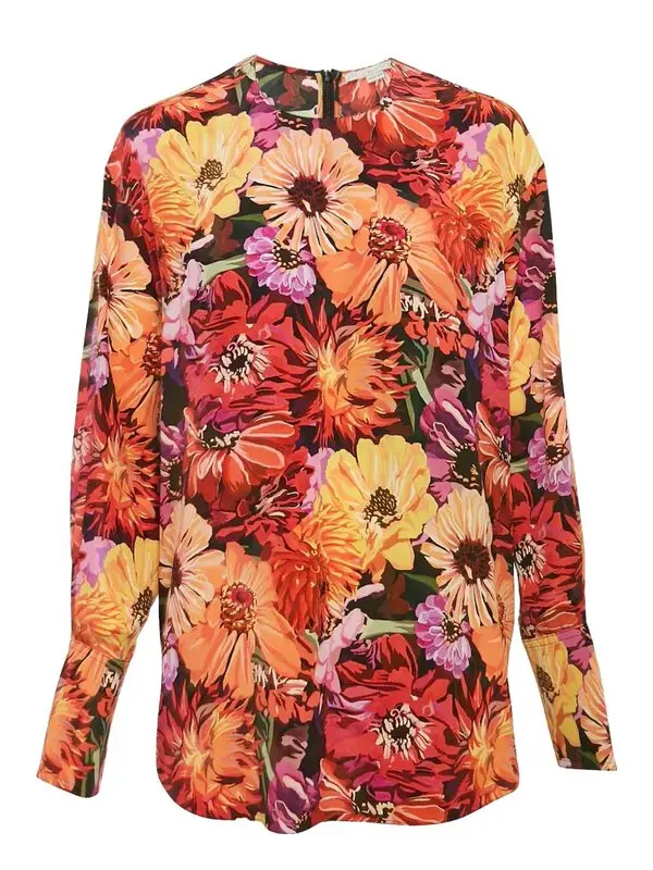 Stella McCartney Floral-print Silk Blouse - Red