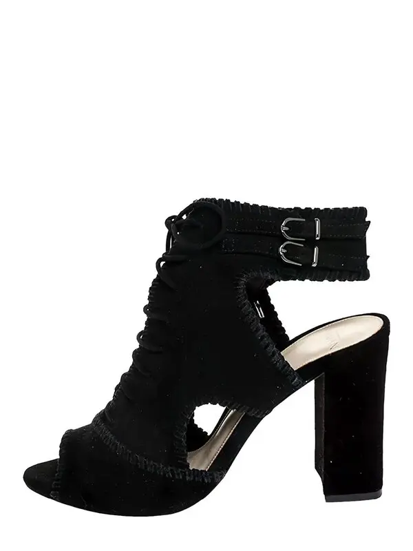ALEXANDRE BIRMAN 100mm Abbe Lace-detail Sandals - Black