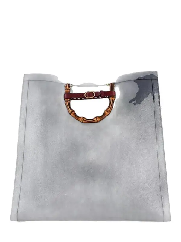 Gucci Diana Nm Bamboo Handle Leather Maxi Tote Bag - Grey