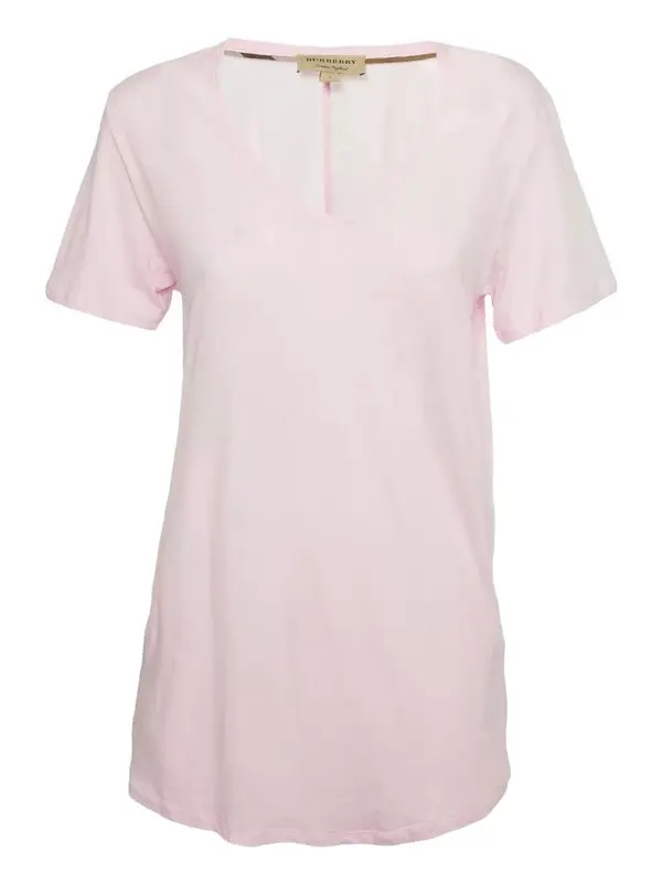 Burberry Logo V-neck T-shirt - Pink