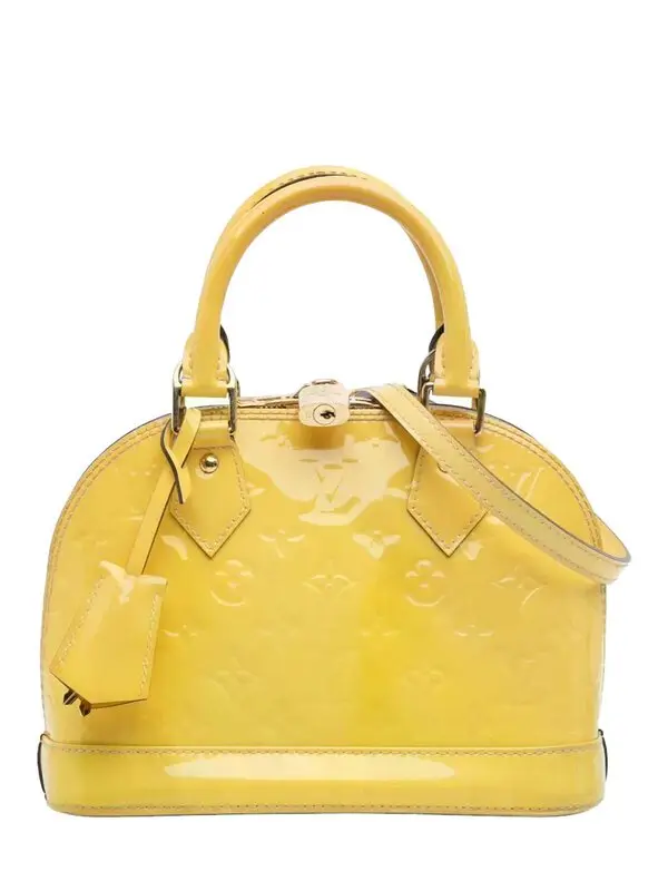 LOUIS VUITTON 2014 Monogram Vernis Alma Bb Satchel - Yellow