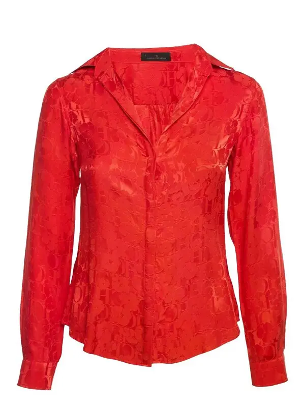 Carolina Herrera Satin-jacquard Shirt - Red