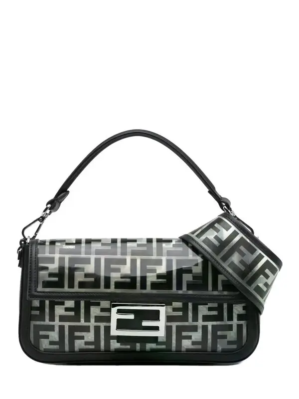 Fendi Zucca Pvc Baguette Satchel - Black