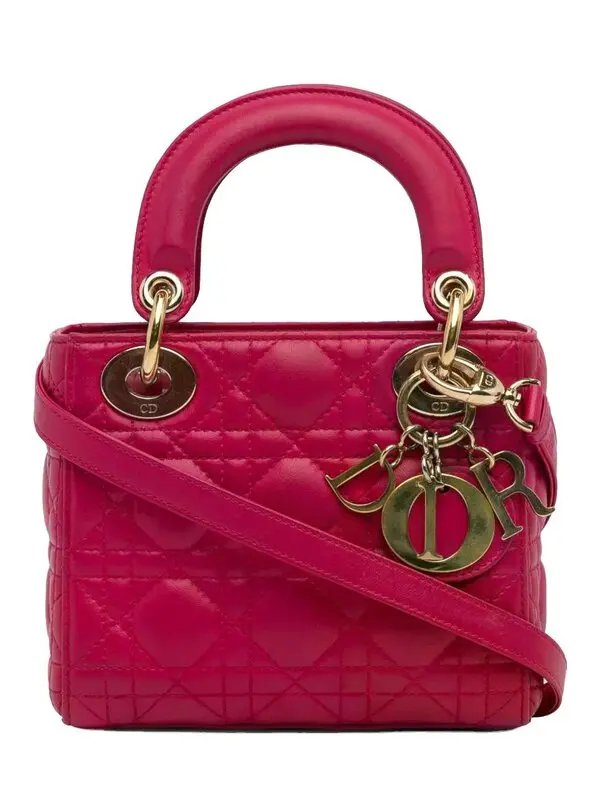 Dior Mini Lambskin Cannage Lady - Pink