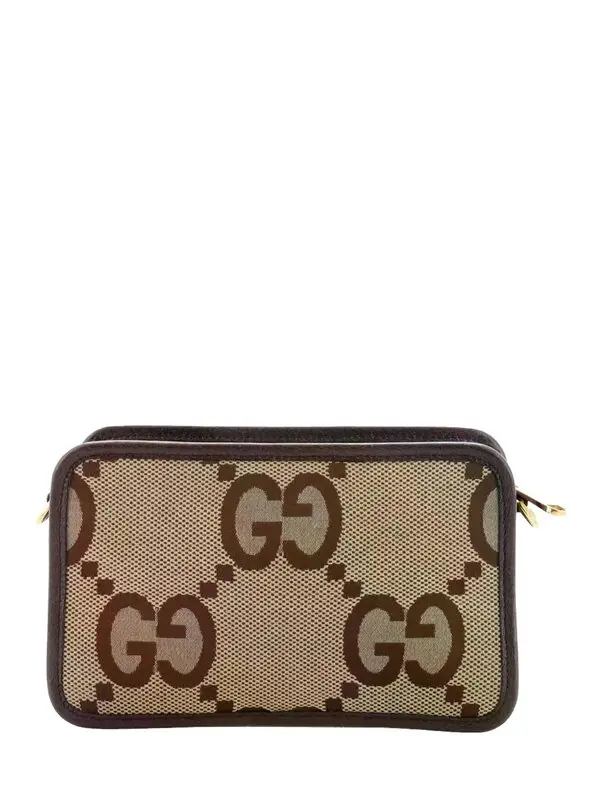 Gucci Camera Bag Jumbo Gg Canvas Mini Crossbody Bag - Neutrals