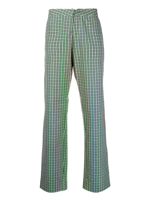 WALTER VAN BEIRENDONCK Royal Check Straight-leg Trousers - Green