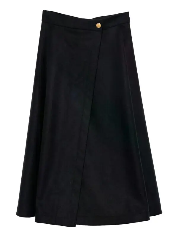 Celine Wool Wrap Skirt - Blue