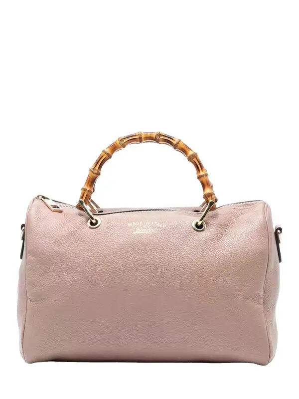Gucci 2016-2025 Medium Calfskin Bamboo Shopper Satchel - Pink