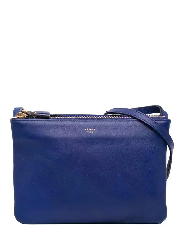 Celine 2014 Small Lambskin Trio Crossbody Bag - Blue