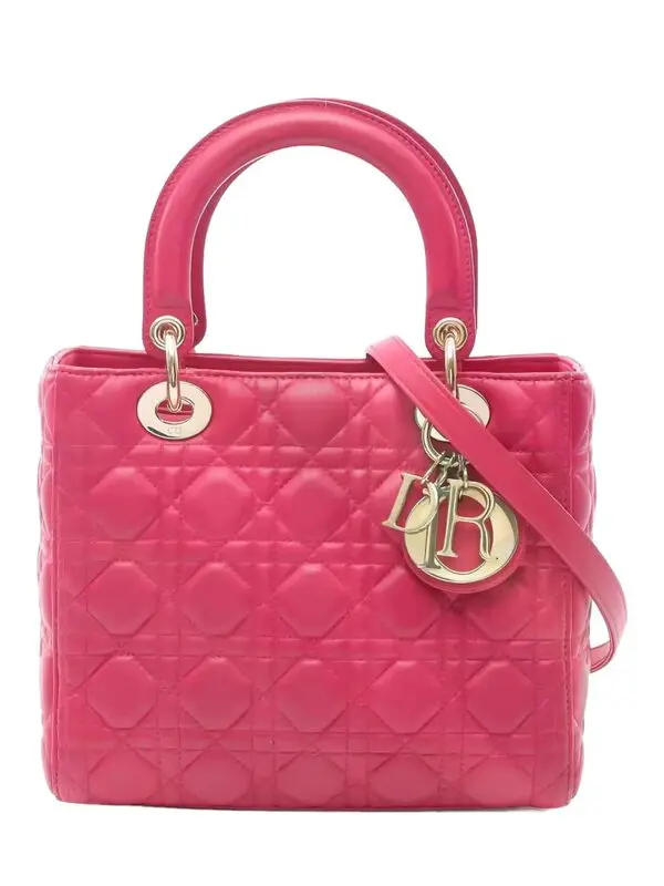 Dior 2000s Lady Leather Crossbody Bag - Pink
